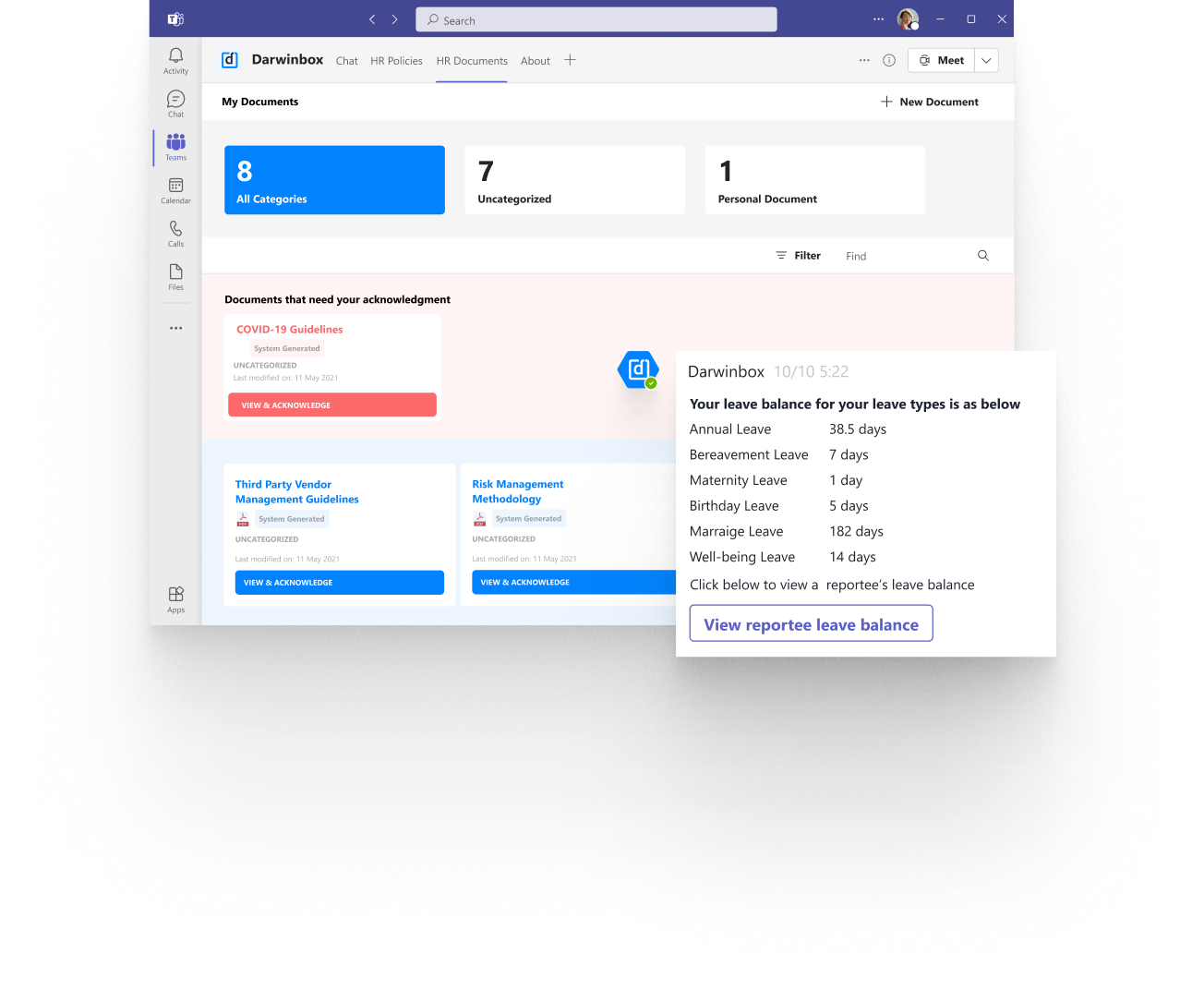 Darwinbox on MS Teams